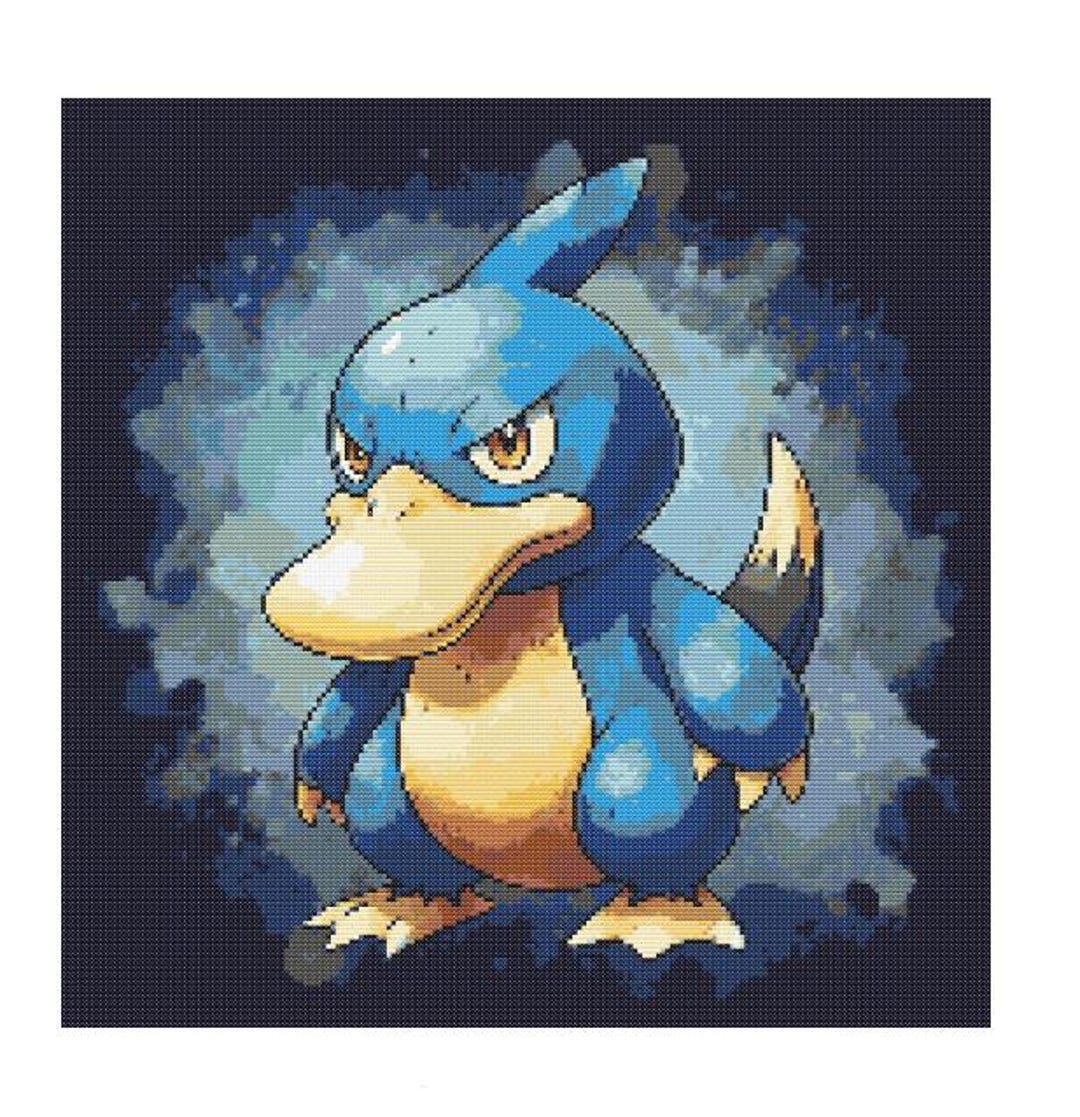 Golduck Watercolor Pokemon Stitch Pattern - Design Size: 200 X 200 ...