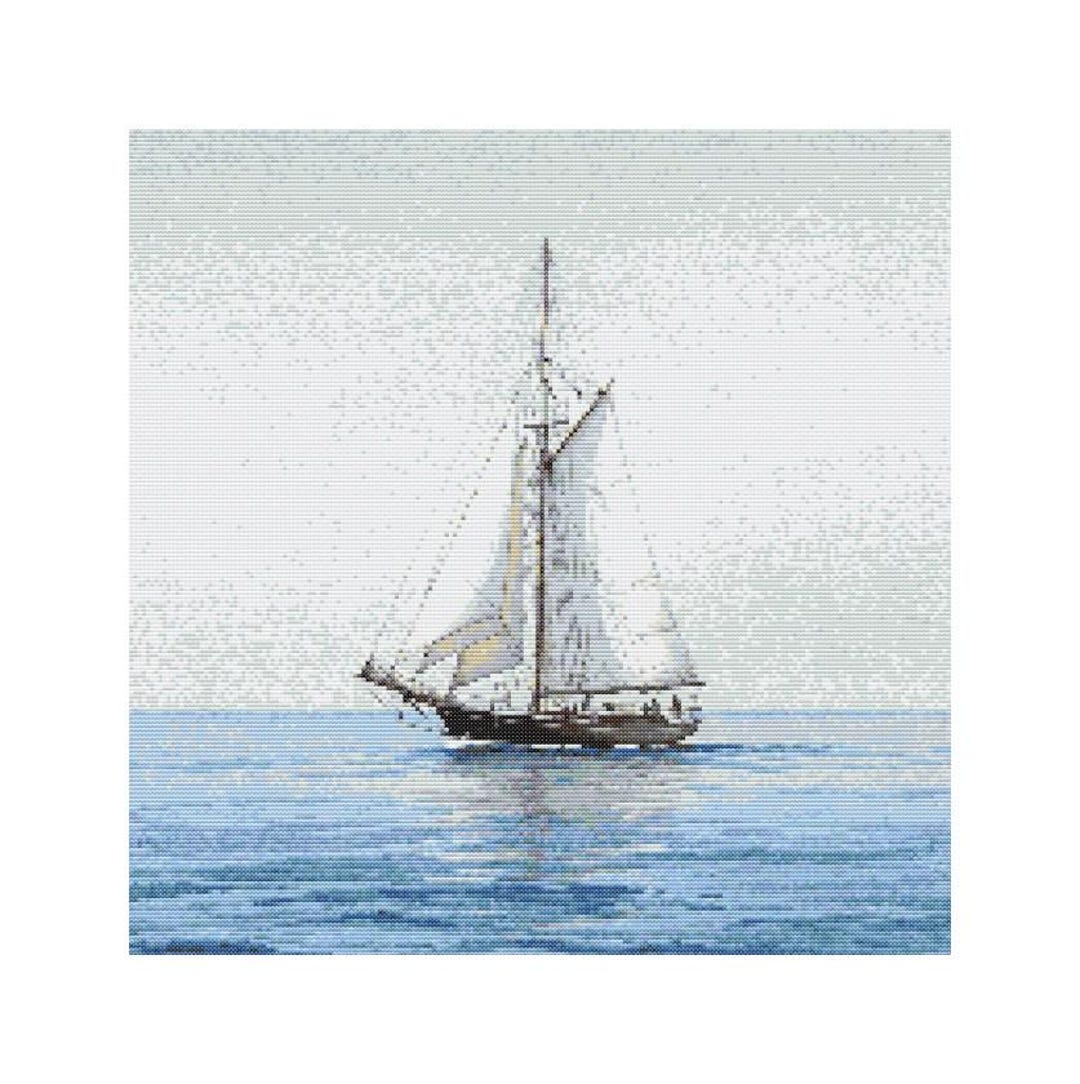 Sailboat Watercolor Cross Stitch Pattern - 200 X 200 Stitches - Etsy
