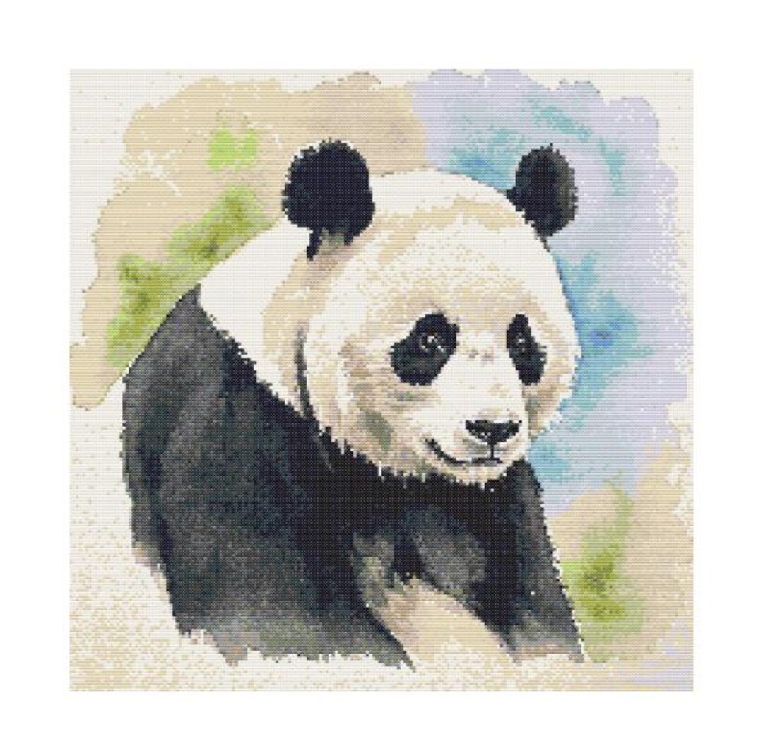 Panda Bear Watercolor Cross Stitch Pattern - Design Size: 200 X 200 ...
