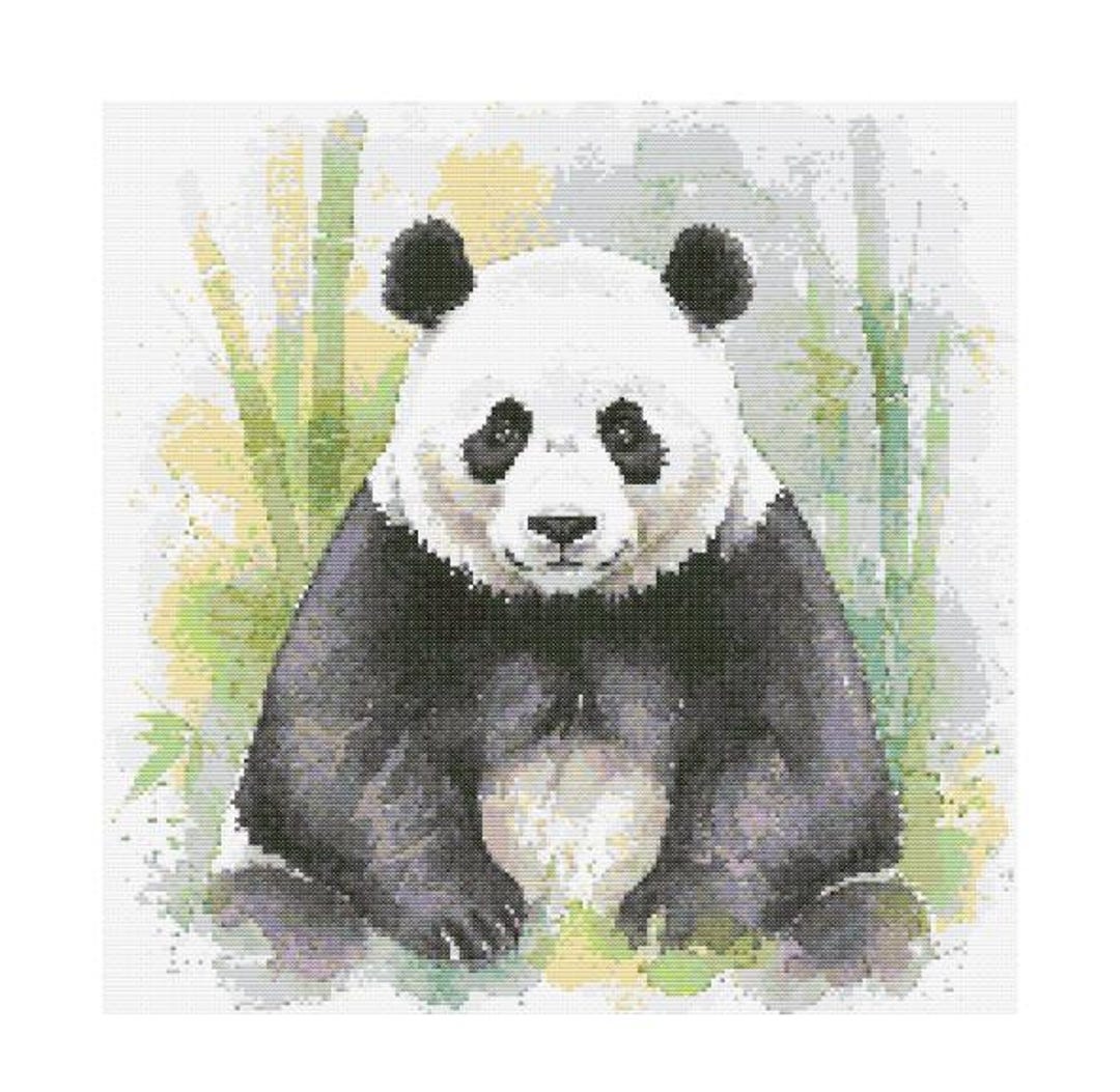 Panda Bear Watercolor Cross Stitch Pattern - Design Size: 200 X 200 ...