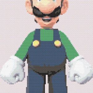 Luigi Cross Stitch Pattern Design Size: 100 X 172 Stitches - Etsy