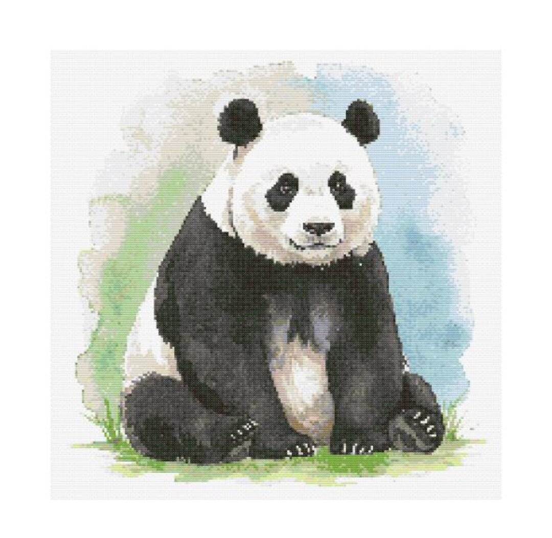 Panda Bear Watercolor Cross Stitch Pattern - Design Size: 200 X 200 ...