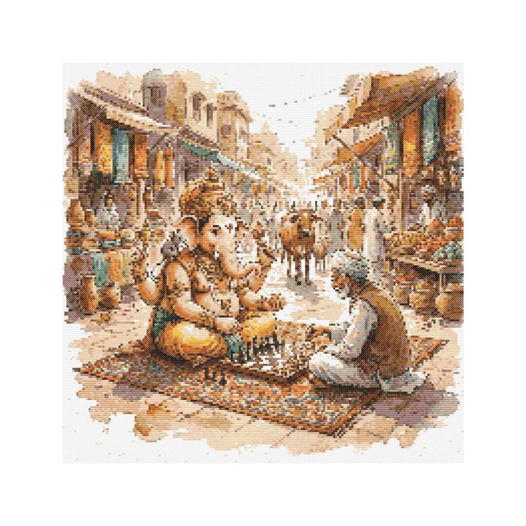 Hindu Ganesh Cross Stitch Pattern - Design Size: 200 X 200 Stitches - Etsy