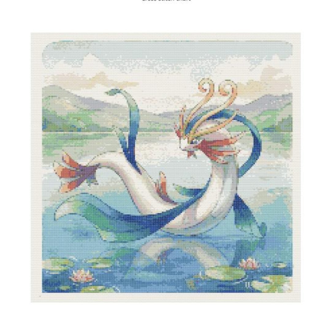 Milotic Pokemon Watercolor Stitch Pattern - Design Size: 200 X 200 ...