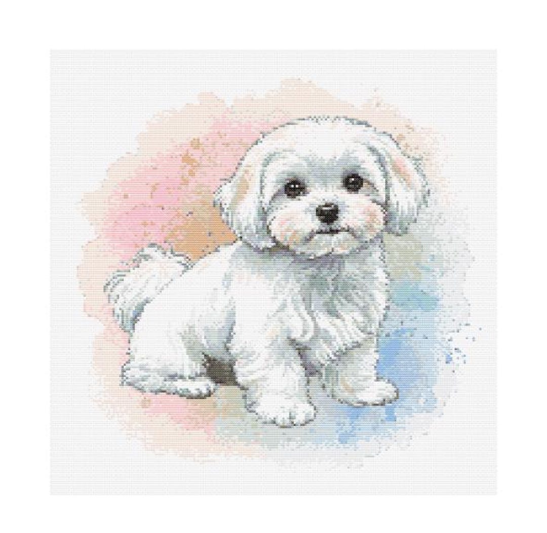 Maltipoo Watercolor Cross Stitch Pattern - Design Size: 200 X 200 ...