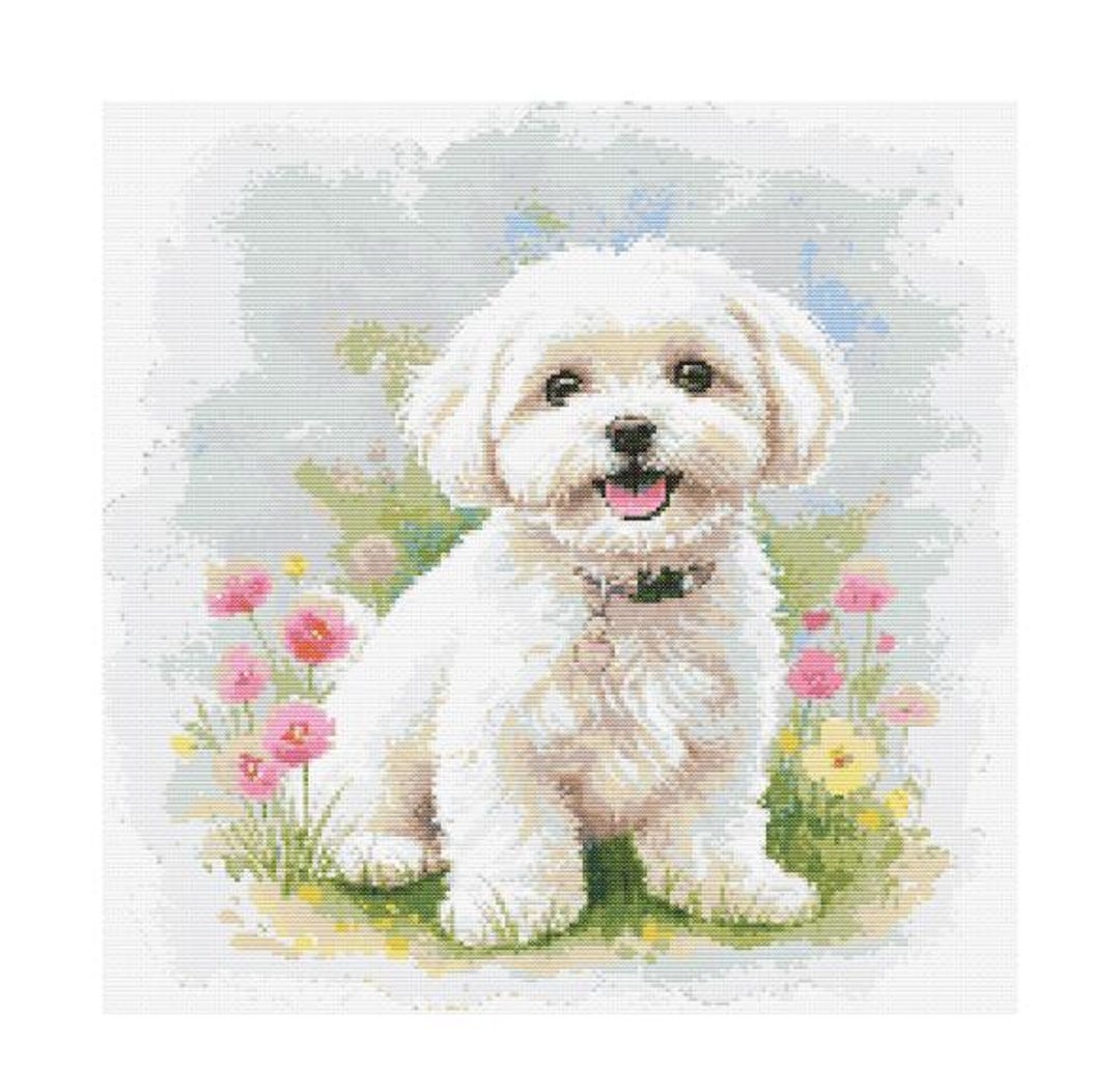 Maltipoo Watercolor Cross Stitch Pattern - Design Size: 200 X 200 ...