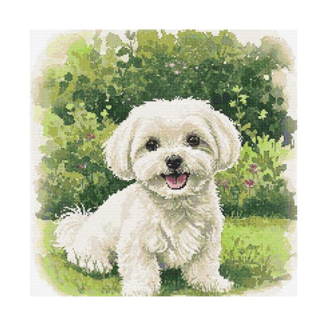 Maltipoo Watercolor Cross Stitch Pattern - Design Size: 200 X 200 ...
