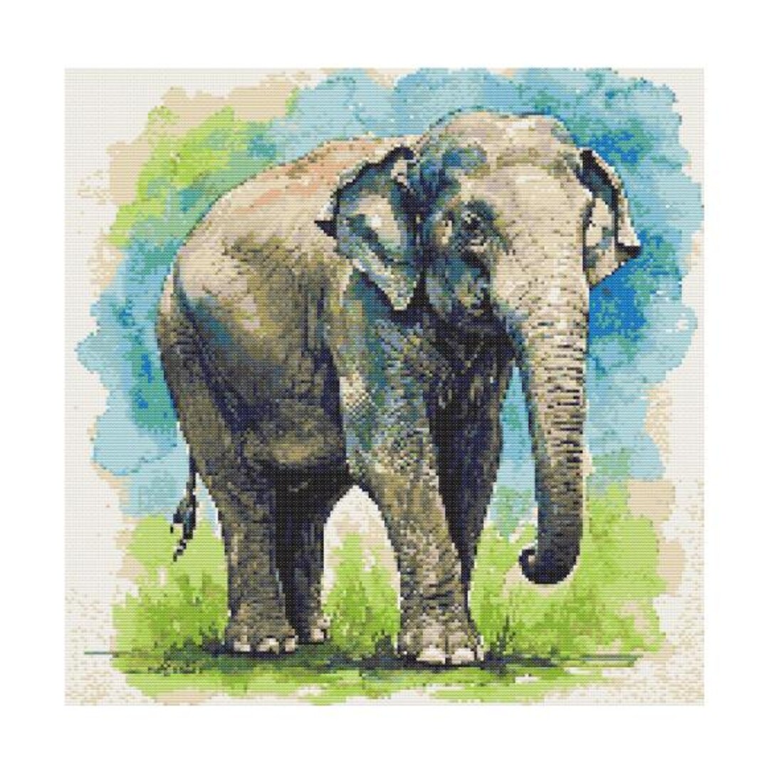 Elephant Cross Stitch Pattern - Design Size: 200 X 200 Stitches - Etsy