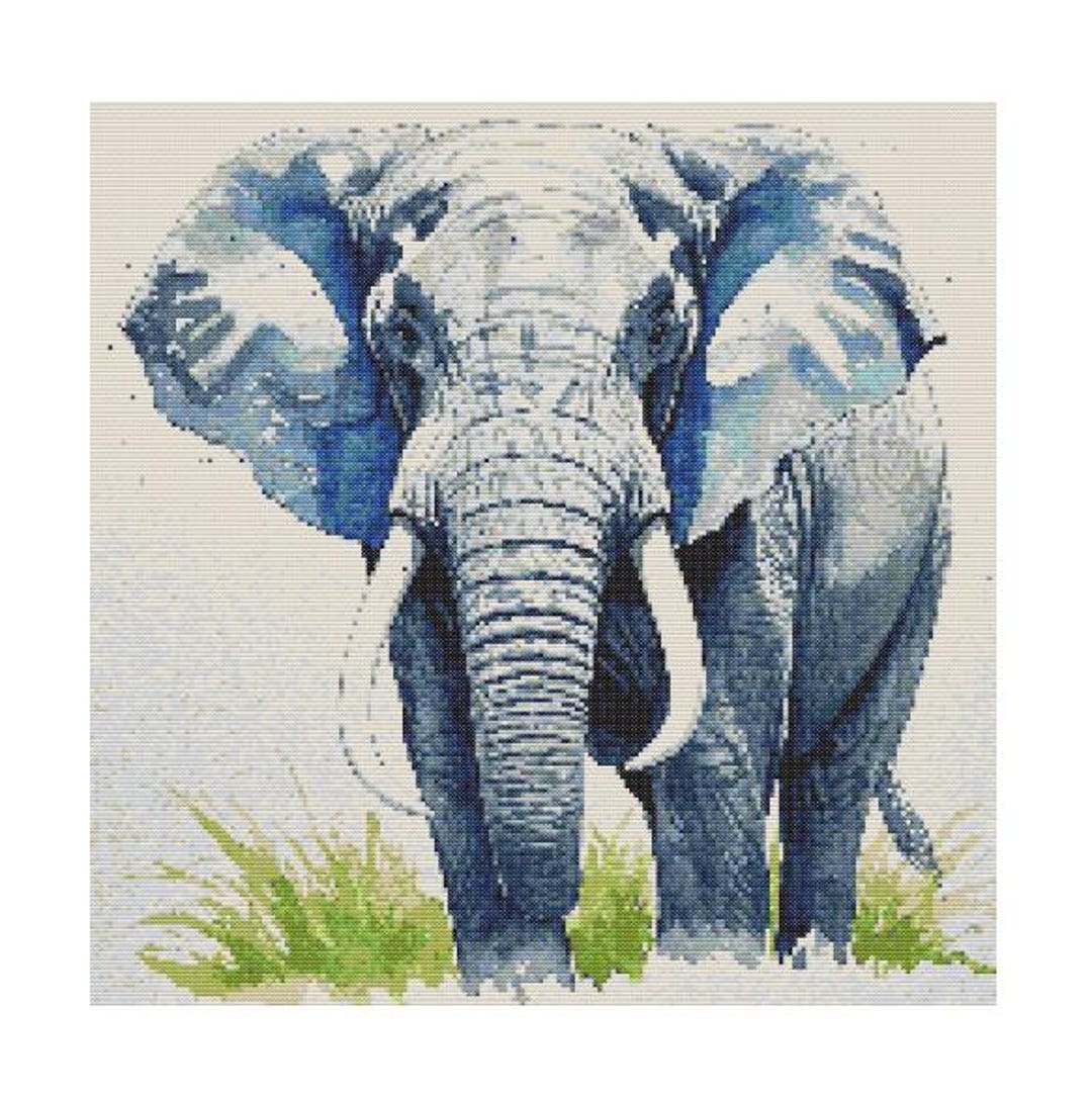 Elephant Cross Stitch Pattern - Design Size: 200 X 200 Stitches - Etsy