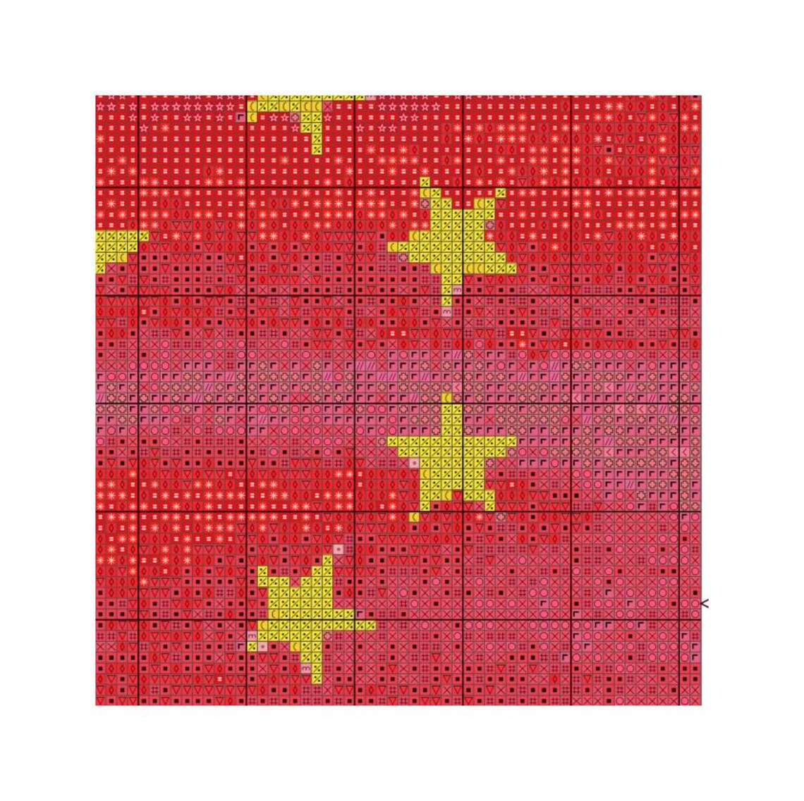 Chinese Flag Watercolor Cross Stitch Pattern - 200 X 137 Stitches - Etsy