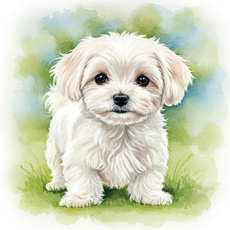 Maltipoo Watercolor Cross Stitch Pattern - Design Size: 200 X 200 ...