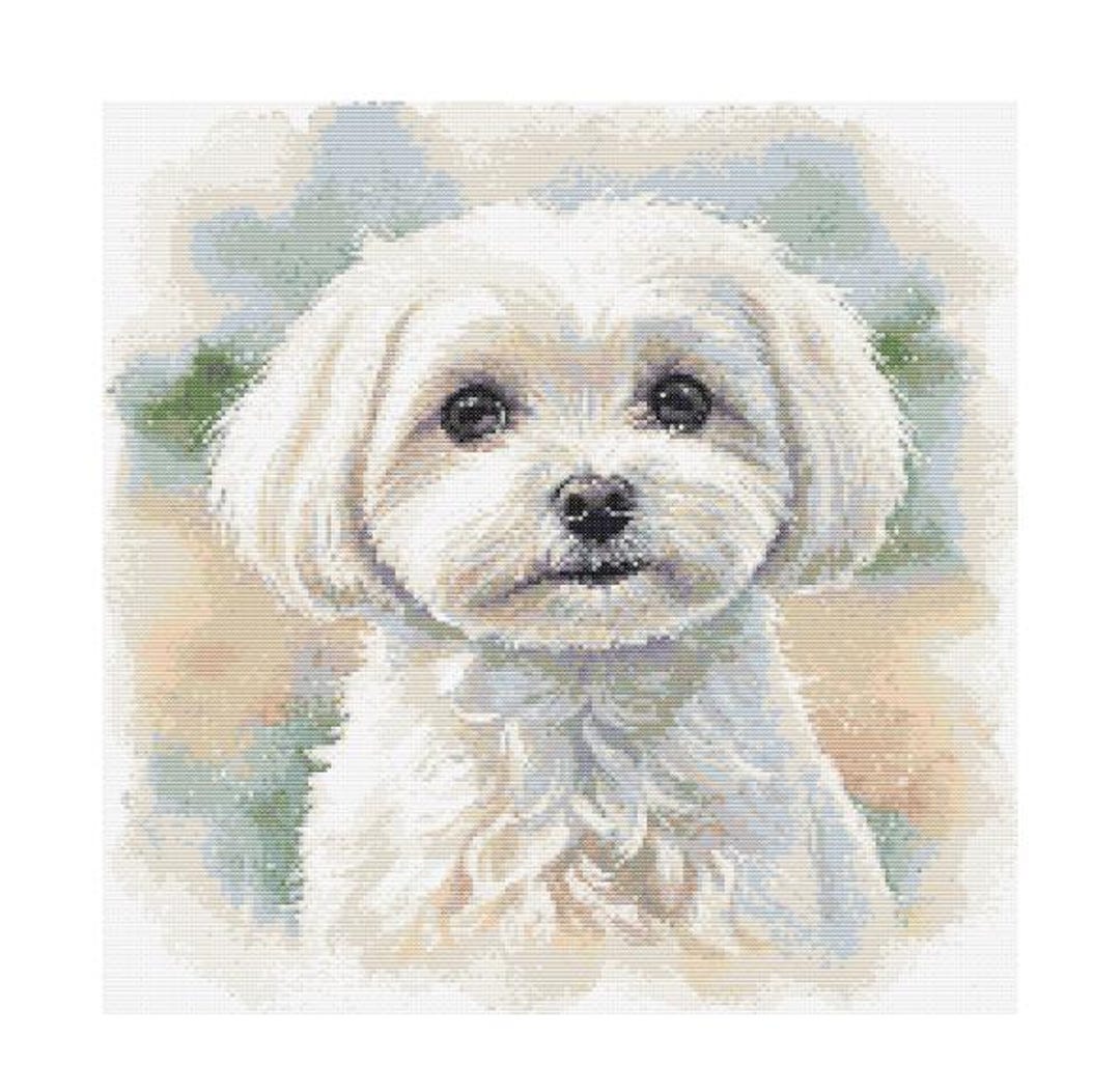 Maltipoo Watercolor Cross Stitch Pattern - Design Size: 200 X 200 ...