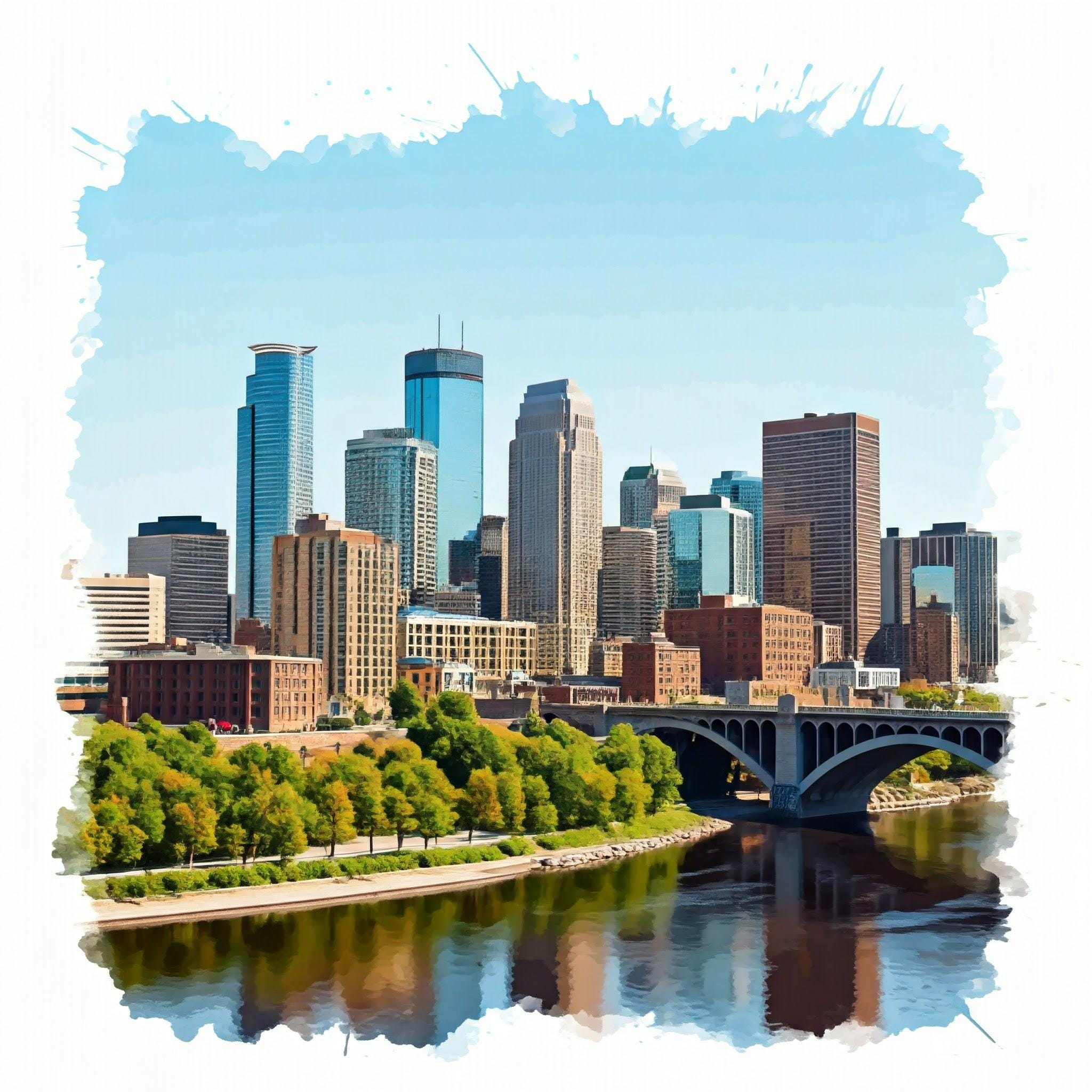 Minneapolis, Minnesota Cityscape Cross Stitch Pattern - 200 X 200 ...
