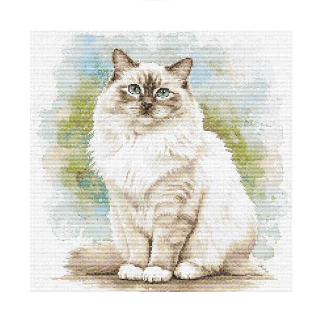 Ragdoll Cat Watercolor Cross Stitch Pattern - Design Size: 200 X 200 ...