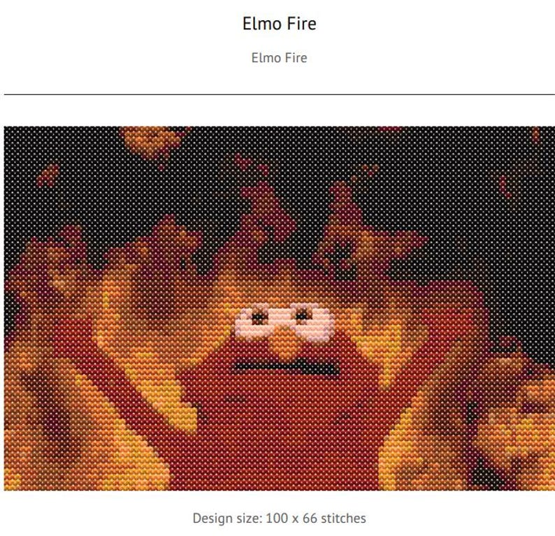 Elmo's Fire Cross Stitch Pattern - Design Size: 100 X 66 Stitches - Etsy