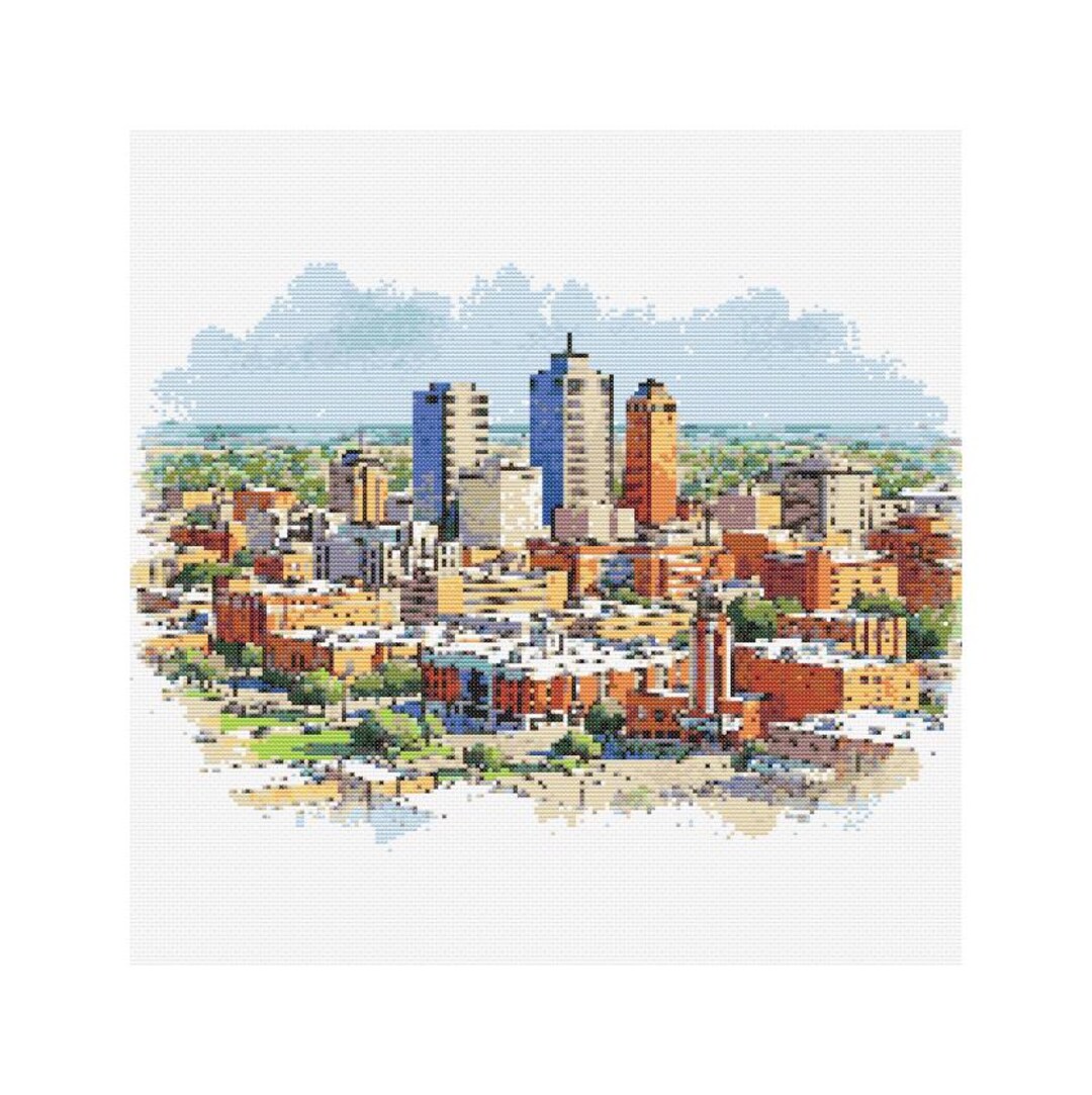Lubbock, Texas Cityscape Cross Stitch Pattern - 200 X 200 Stitches - Etsy