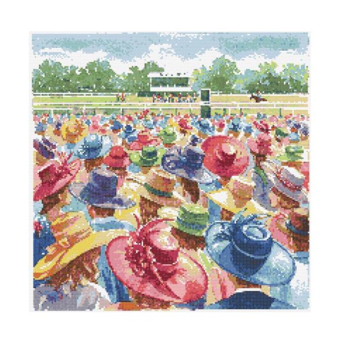 Kentucky Derby Hats Cross Stitch Pattern - Design Size: 200 X 200 ...