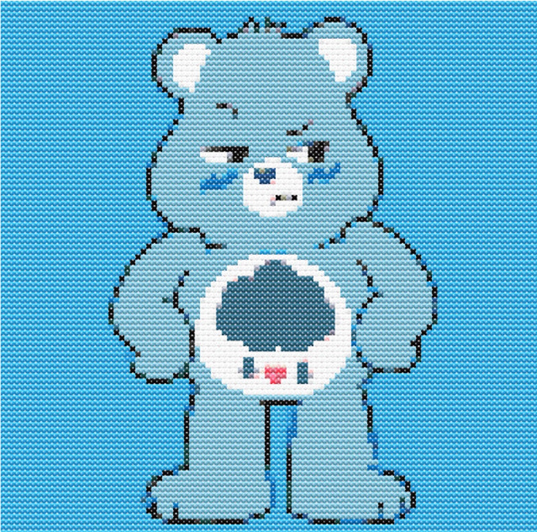 Care Bears Grumpy Bear Cross Stitch Pattern - 100 X 99 Stitches - Etsy