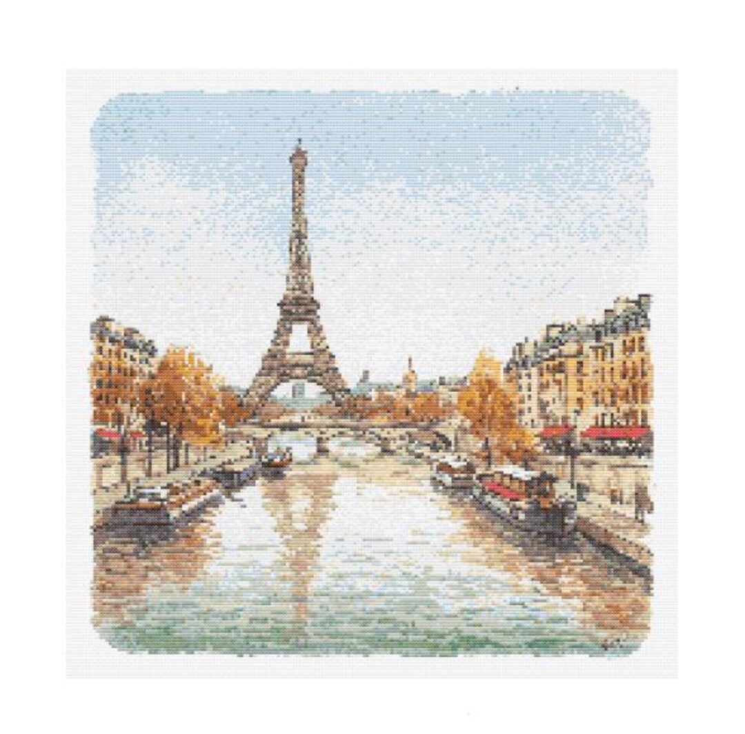 Paris Eiffel Tower Cross Stitch Pattern - 200 X 200 Stitches - Etsy