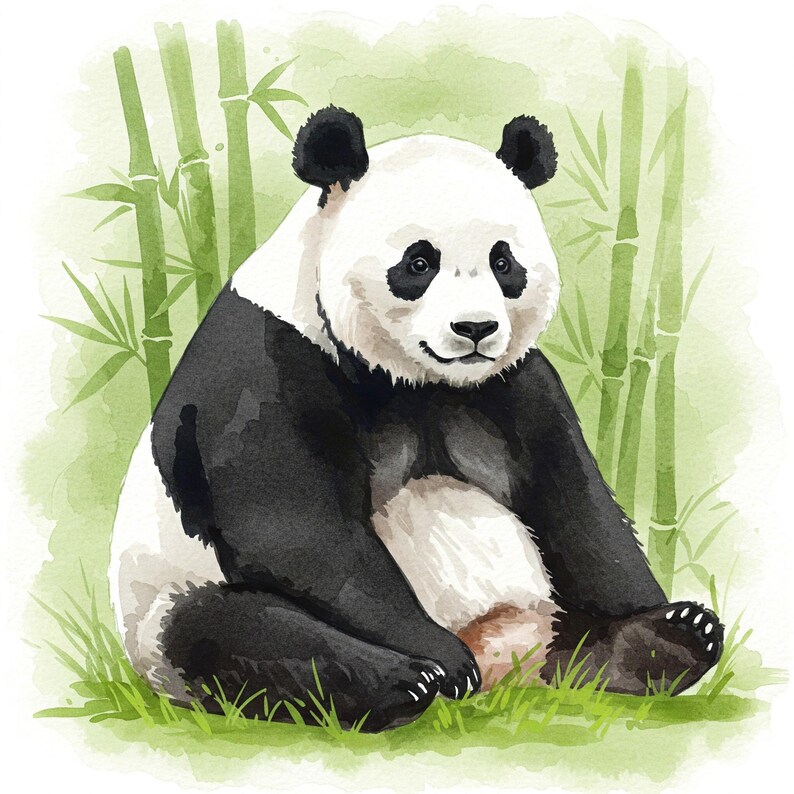 Panda Bear Watercolor Cross Stitch Pattern - Design Size: 200 X 200 ...