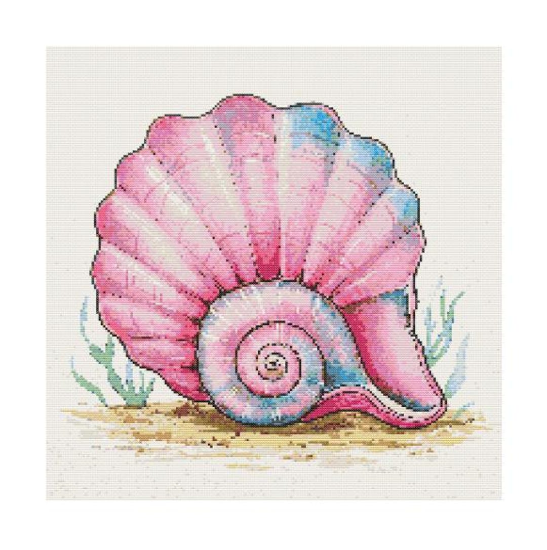 Seashell Watercolor Cross Stitch Pattern - Design Size: 200 X 200 ...