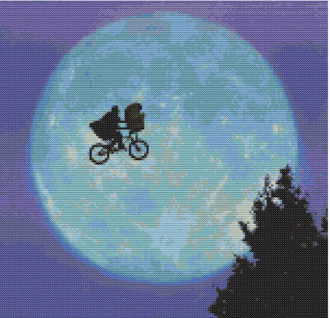 E.T. Extra Terrestrial, Cross Stitch Pattern - 21750 Stitches, (150 X ...