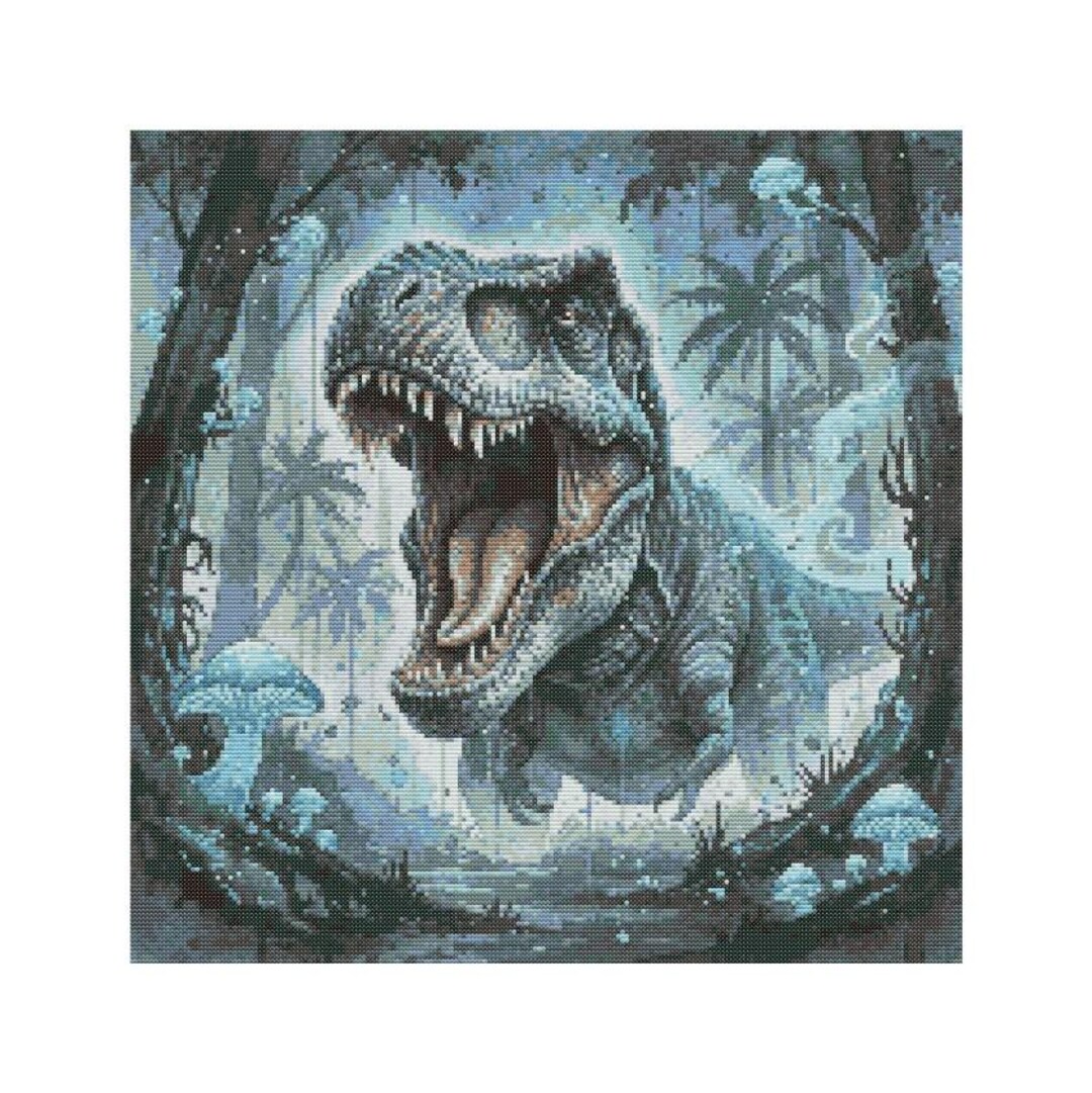 Tyrannosaurus Rex Dinosaur Cross Stitch Pattern - Design Size: 200 X ...