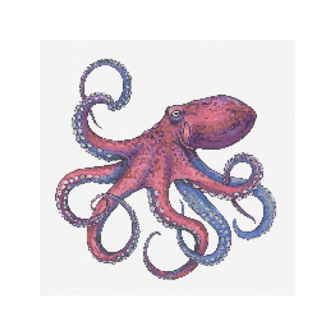 Octopus Watercolor Cross Stitch Pattern - Design Size: 200 X 200 ...