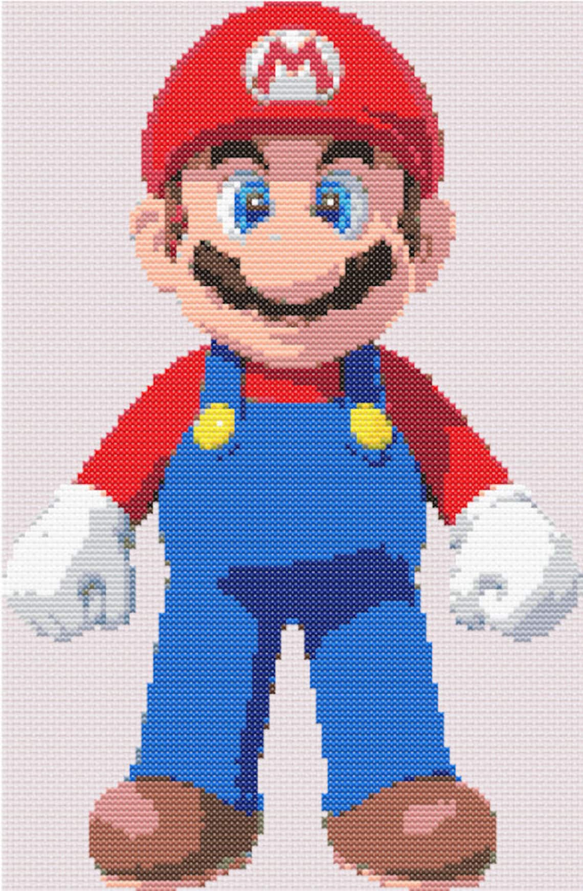 Mario Cross Stitch Pattern Design Size: 100 X 153 Stitches - Etsy