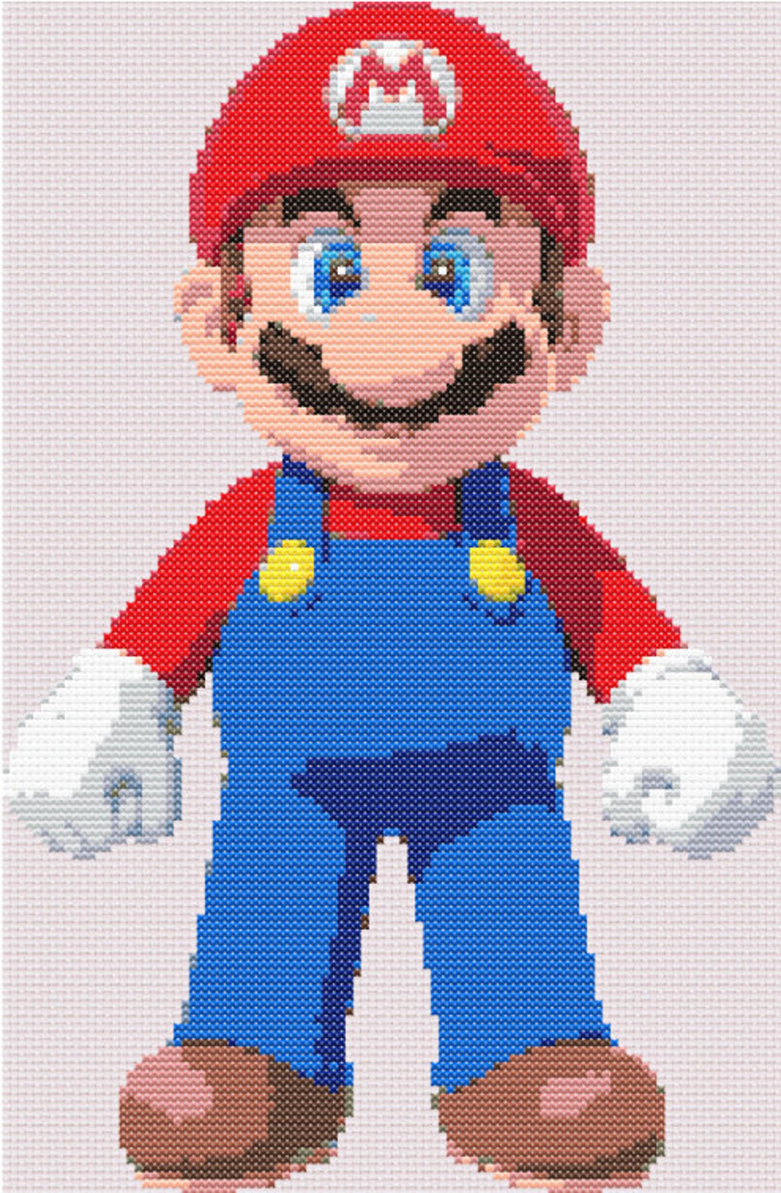 Mario Cross Stitch Pattern Design Size: 100 X 153 Stitches - Etsy