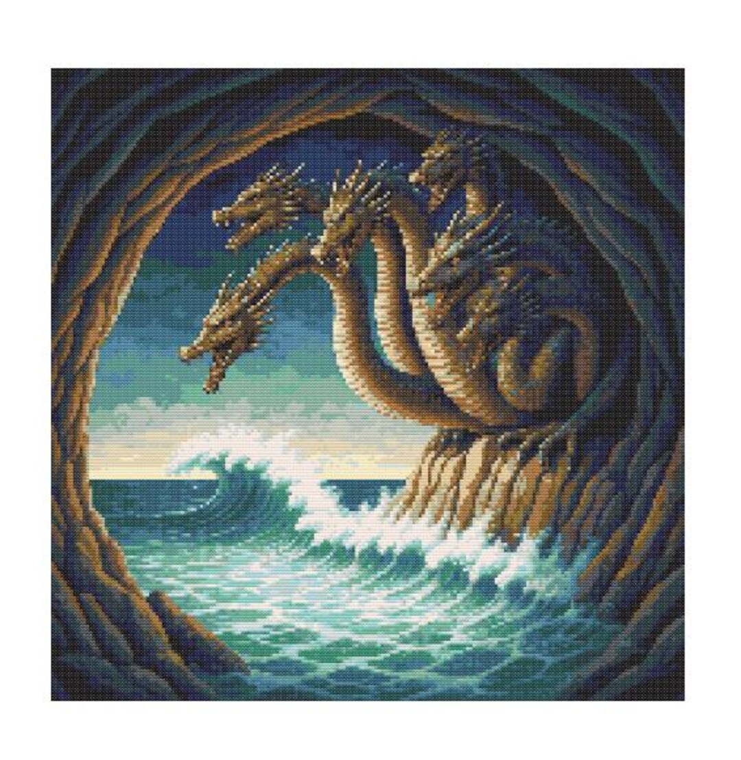Hydra Cross Stitch Pattern - Design Size 200 X 200 Stitches - Etsy