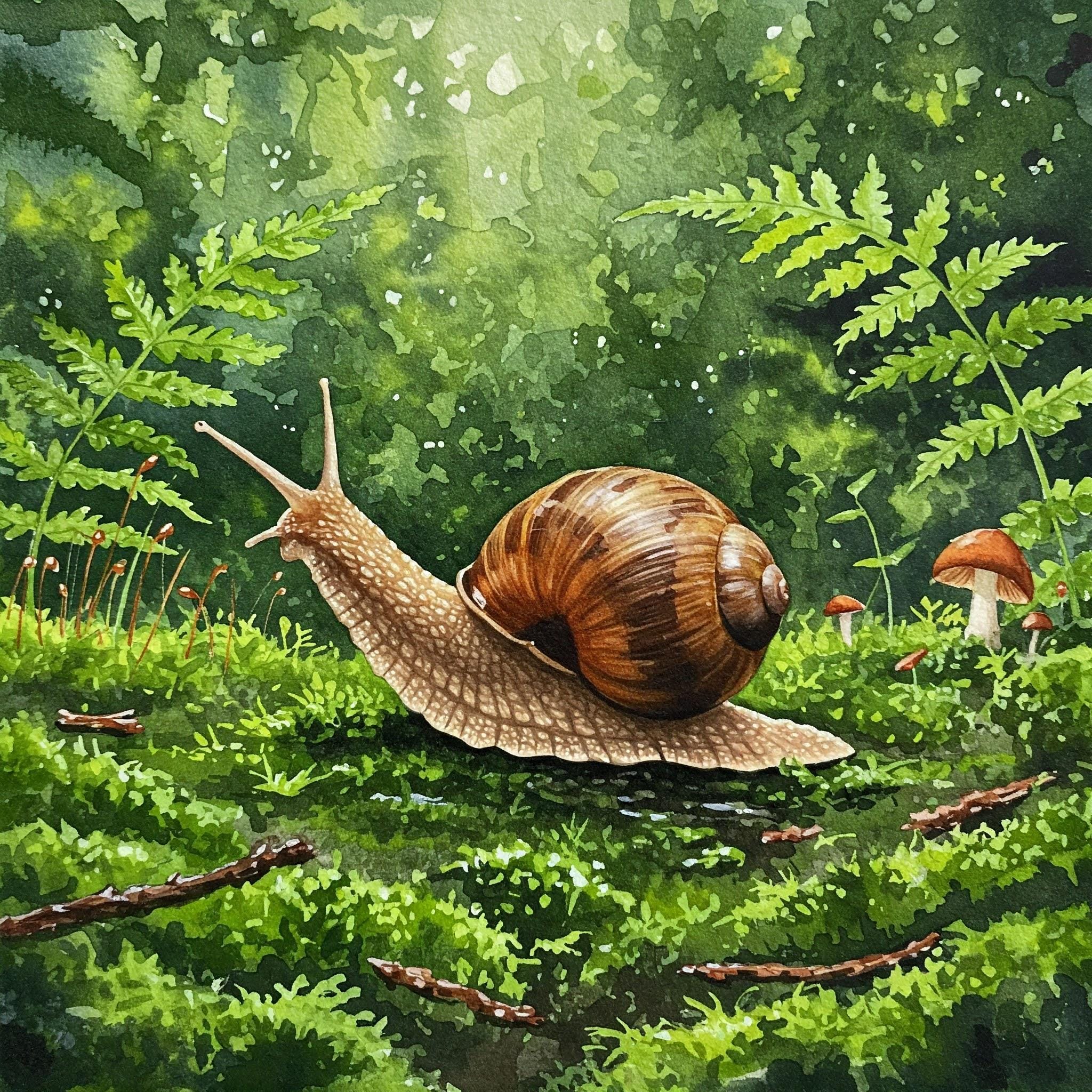 Snail Watercolor Cross Stitch Pattern - Design Size: 200 X 200 Stitches ...