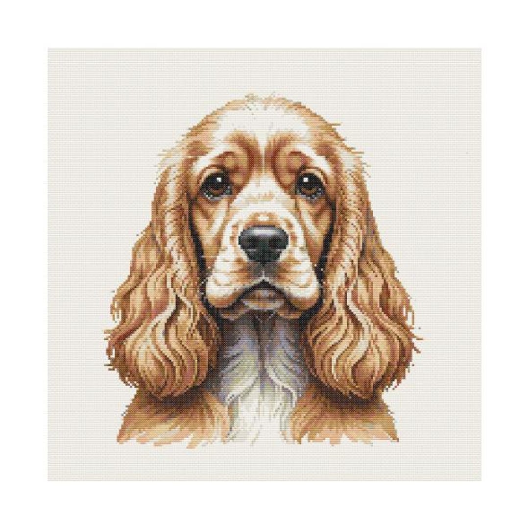 Cocker Spaniel Watercolor Cross Stitch Pattern - Design Size: 200 X 200 ...