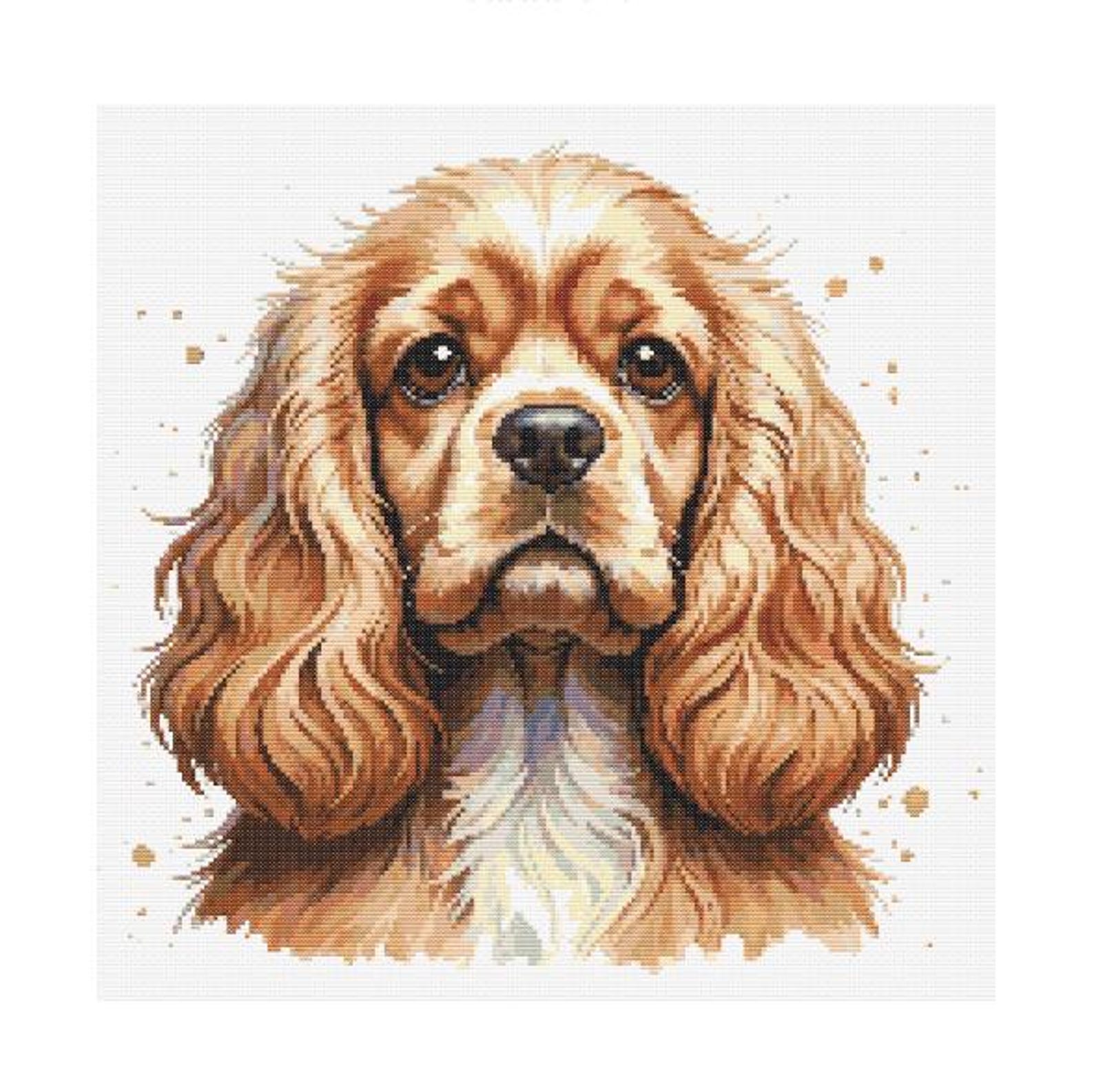 Cocker Spaniel Watercolor Cross Stitch Pattern - Design Size: 200 X 200 ...