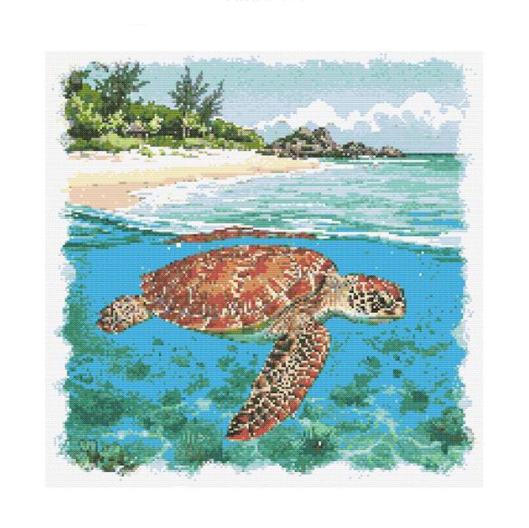Sea Turtles Cross Stitch Pattern - Design Size: 200 X 200 Stitches - Etsy