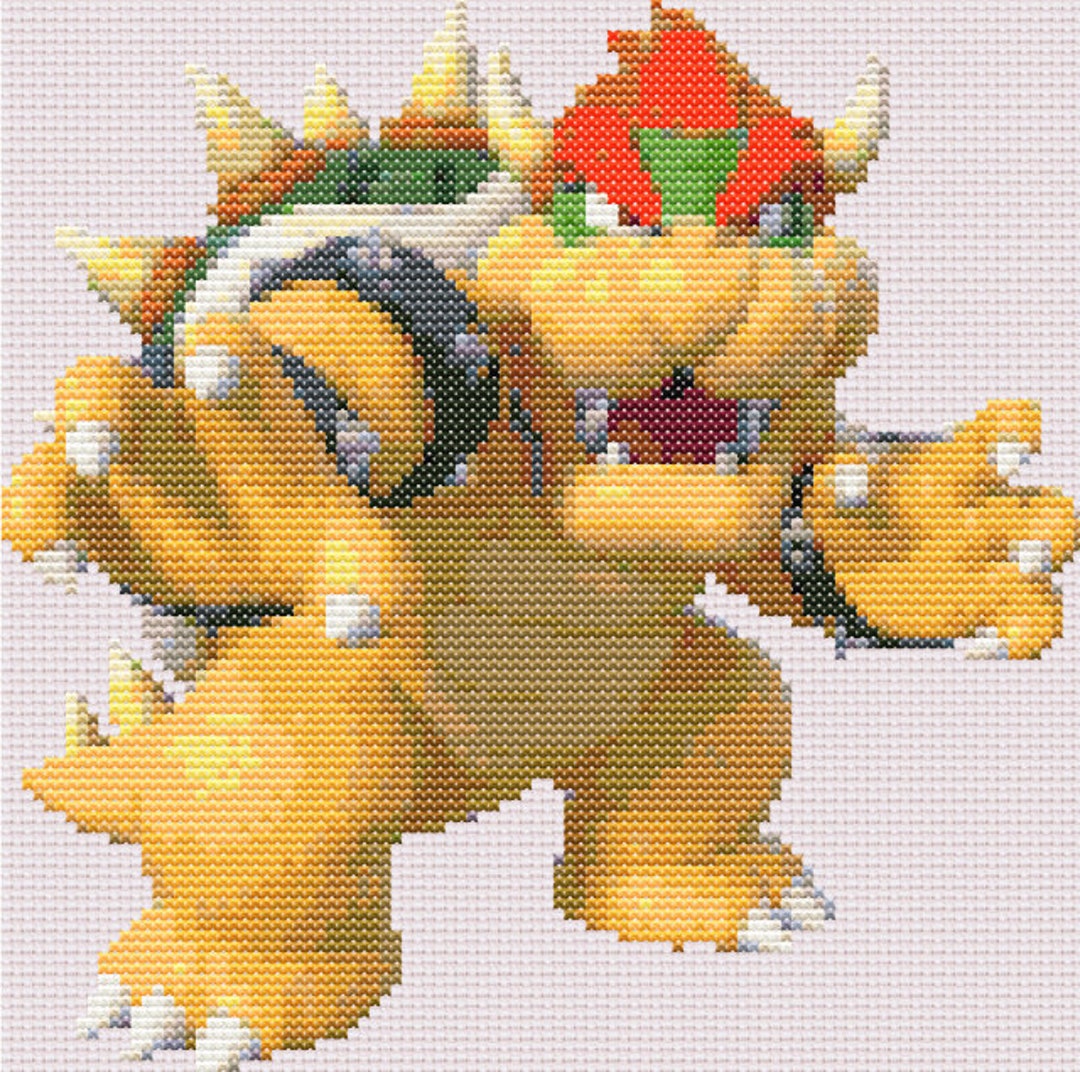 Bowser Cross Stitch Pattern Design Size: 100 X 100 Stitches - Etsy