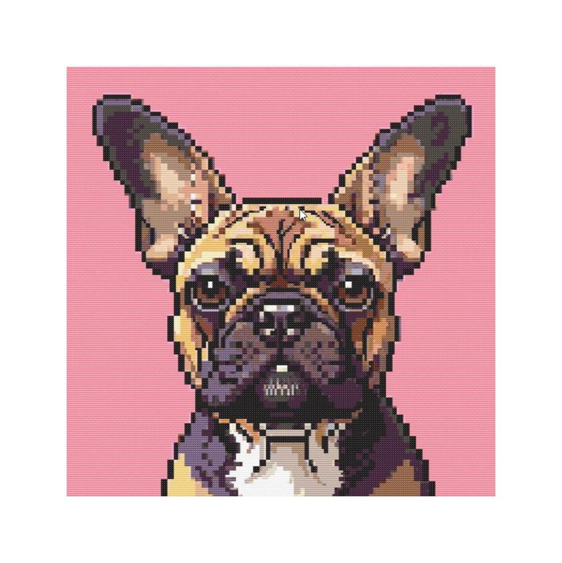 French Bulldog 8-bit Cross Stitch Pattern - Design Size: 200 X 200 ...
