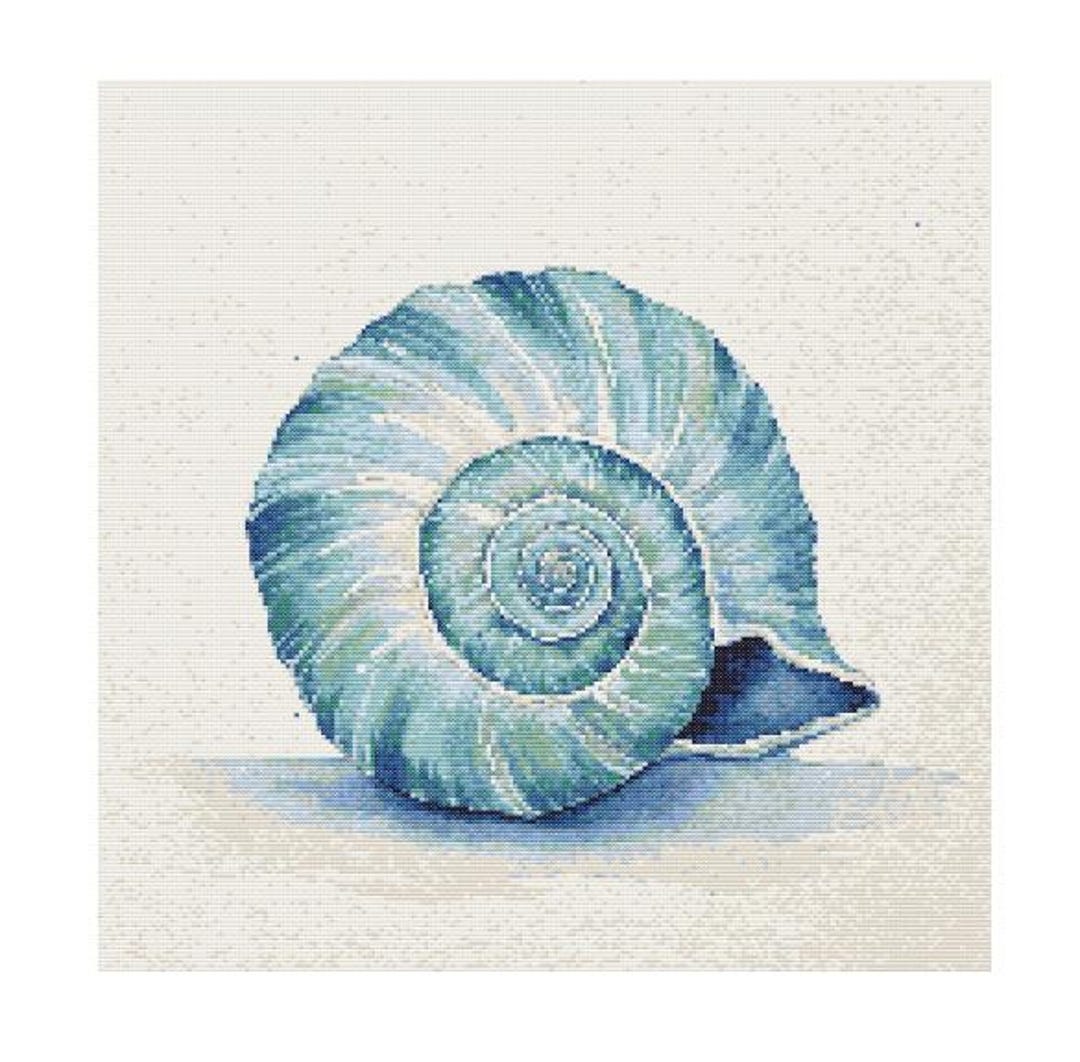 Seashell Watercolor Cross Stitch Pattern - Design Size: 200 X 200 ...