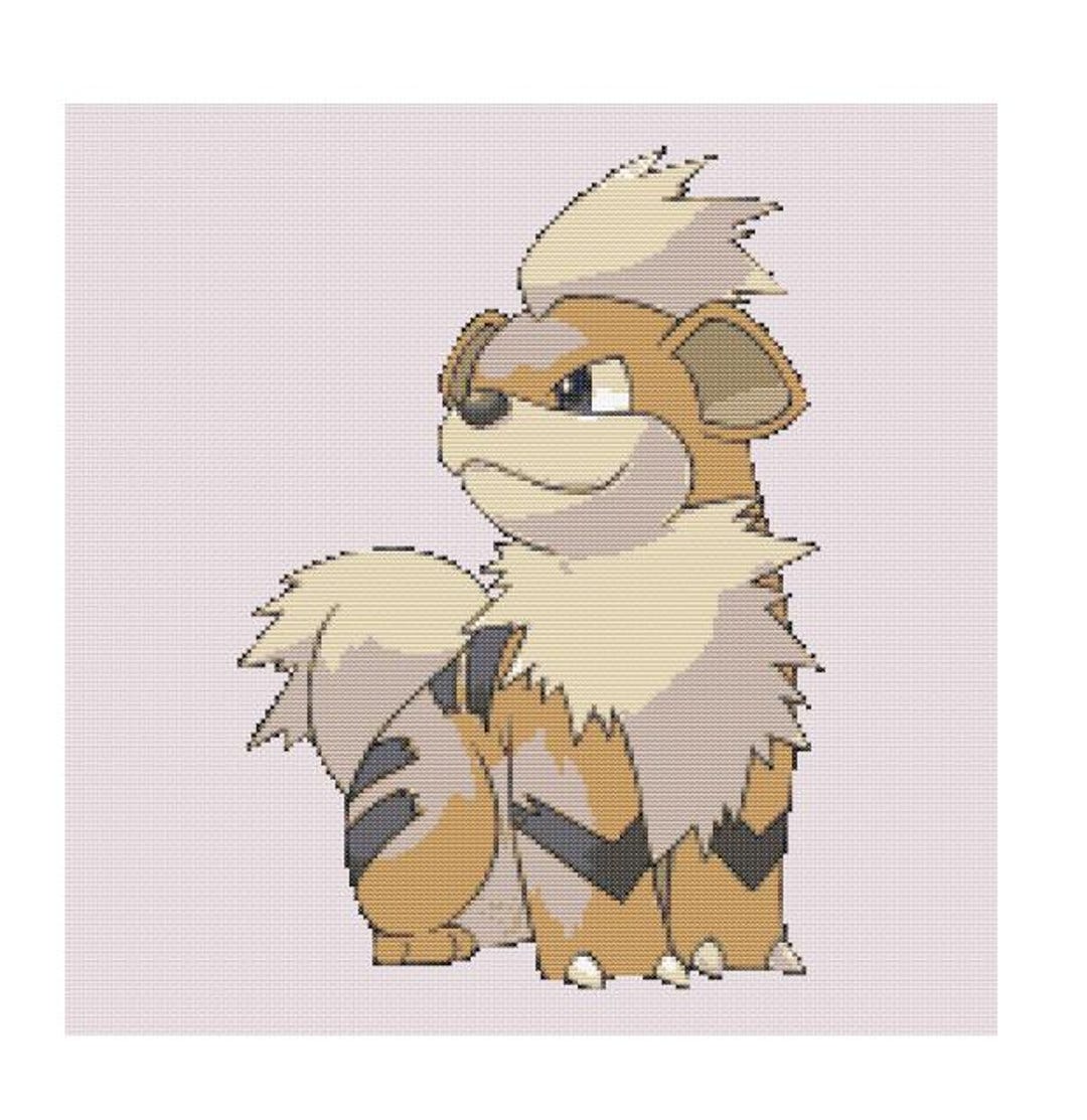 Growlithe Pokemon Stitch Pattern Design Size: 200 X 200 Stitches - Etsy