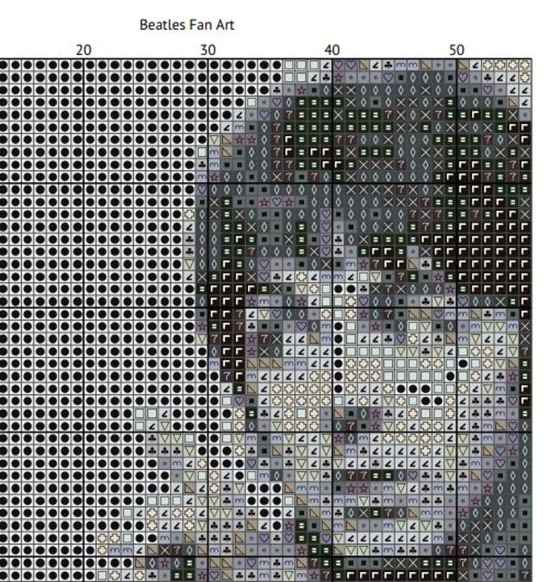 Beatles Fan Art - Cross Stitch Pattern - 200 X 124 Stitches - Etsy