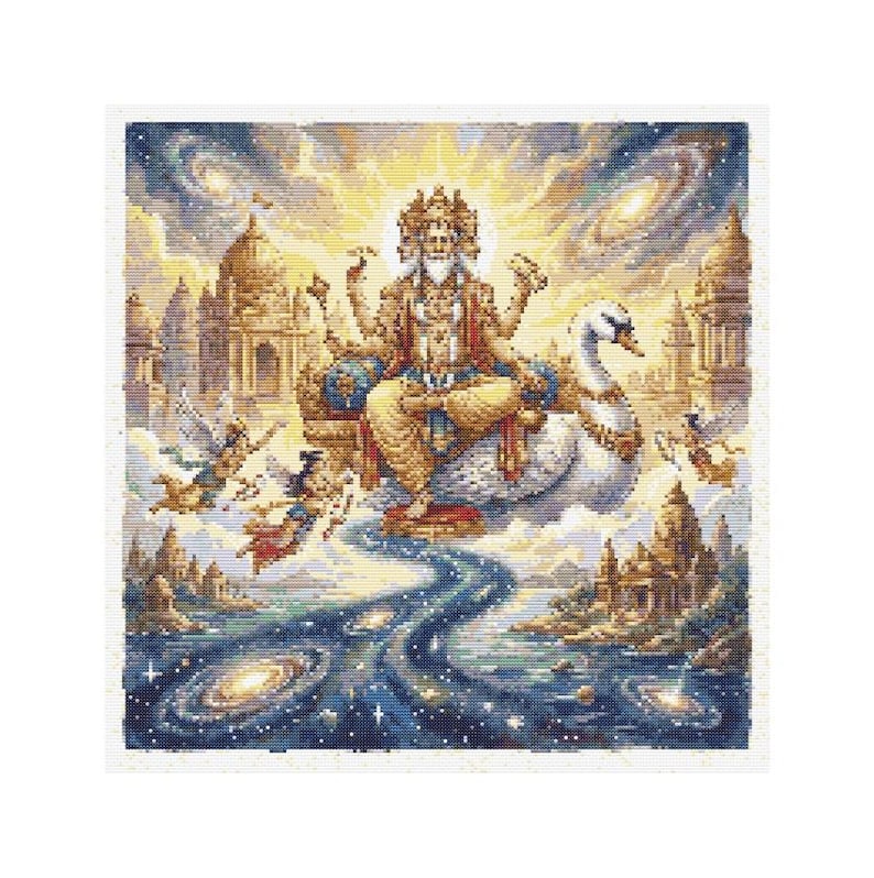 Hindu Brahma Cross Stitch Pattern - Design Size: 200 X 200 Stitches - Etsy