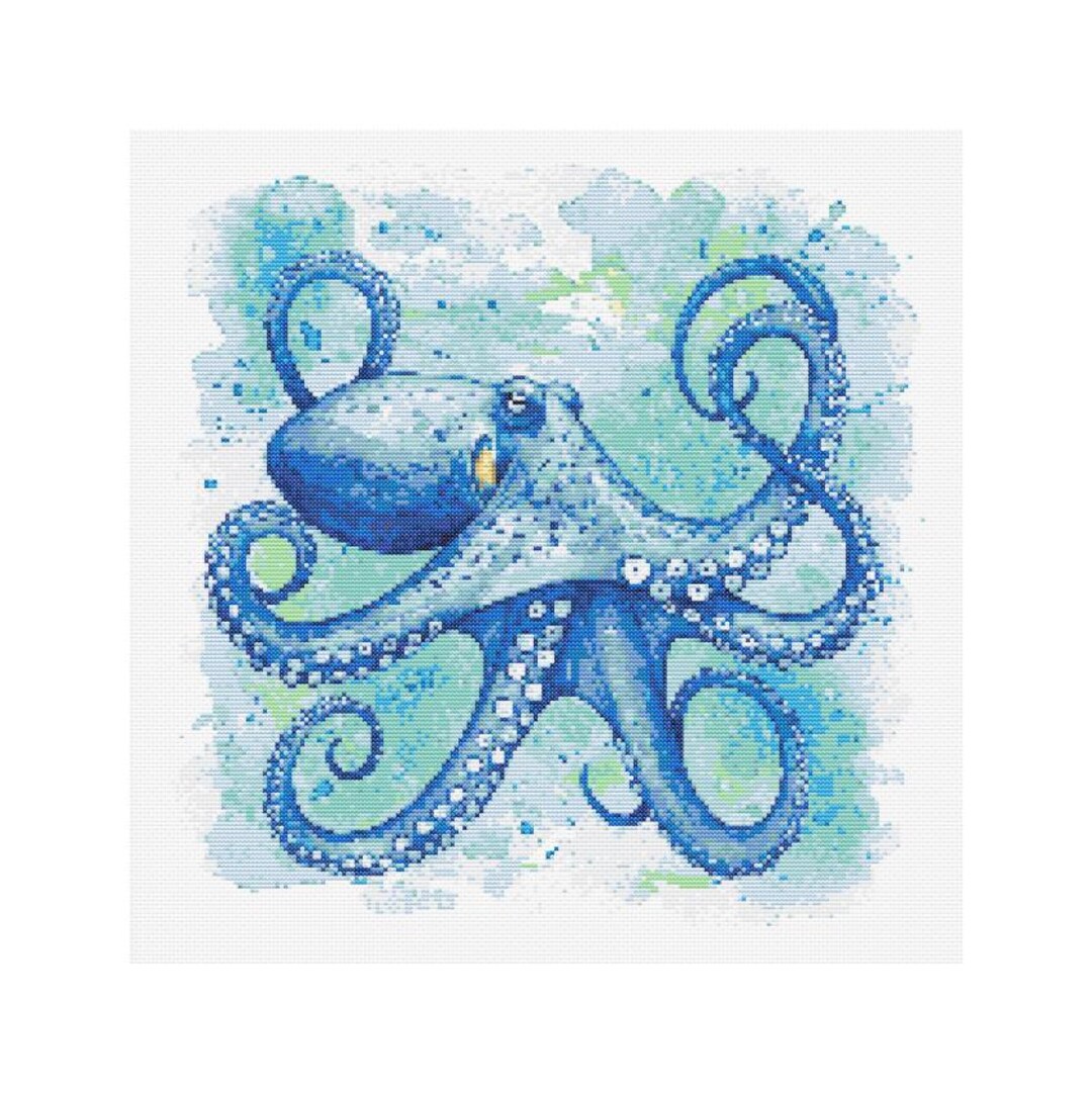 Octopus Watercolor Cross Stitch Pattern - Design Size: 200 X 200 ...