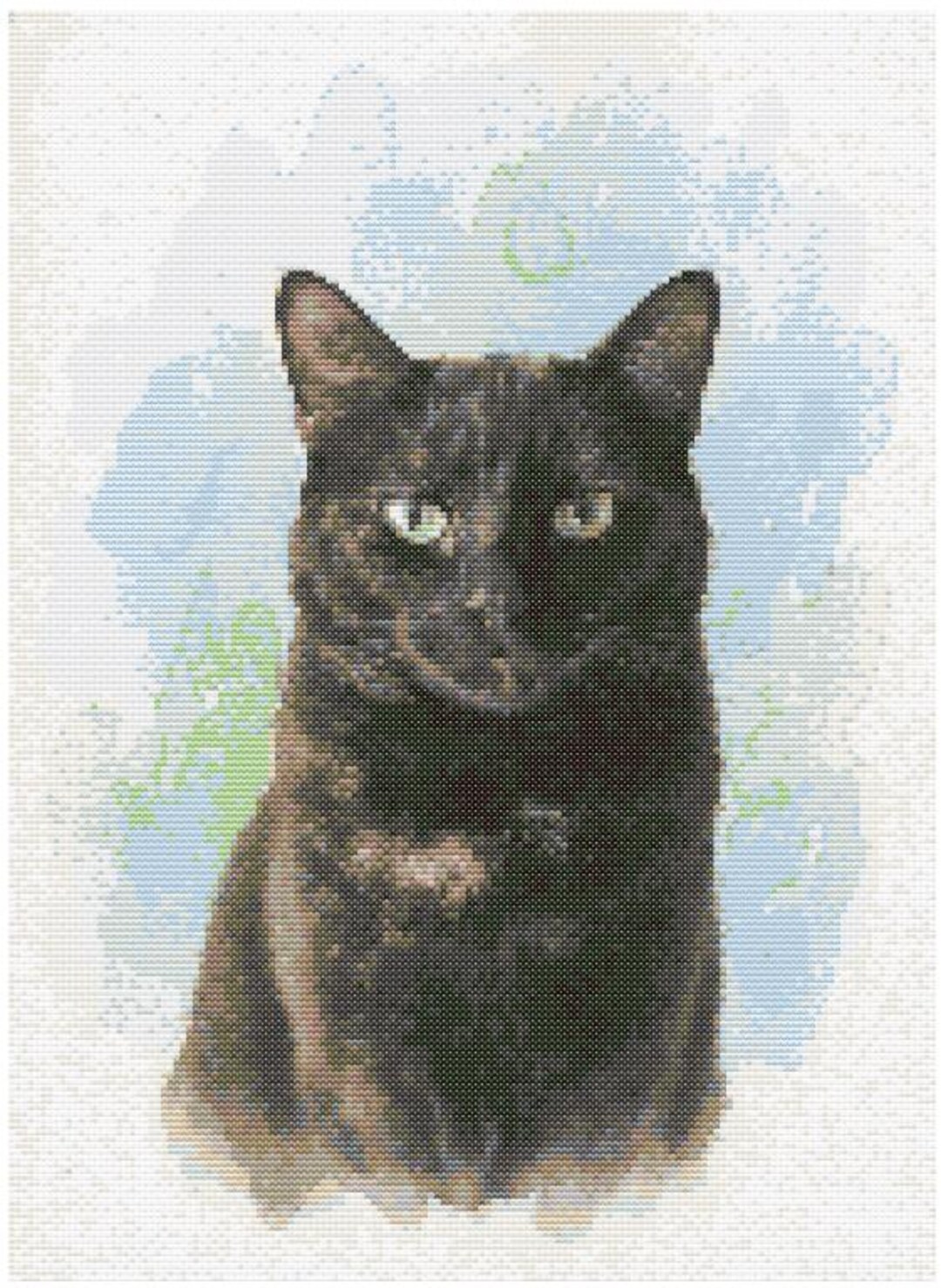 Brindle Cat Watercolor Cross Stitch Pattern - Design Size: 146 X 200 ...
