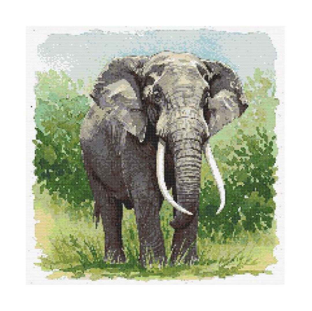 Elephant Cross Stitch Pattern - Design Size: 200 X 200 Stitches - Etsy