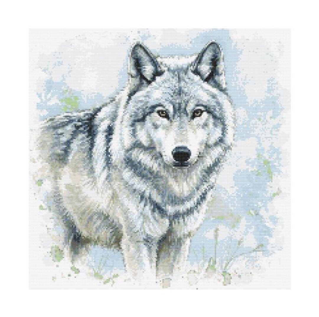 Wolf Paused Cross Stitch Pattern - 200 X 200 Stitches - Etsy