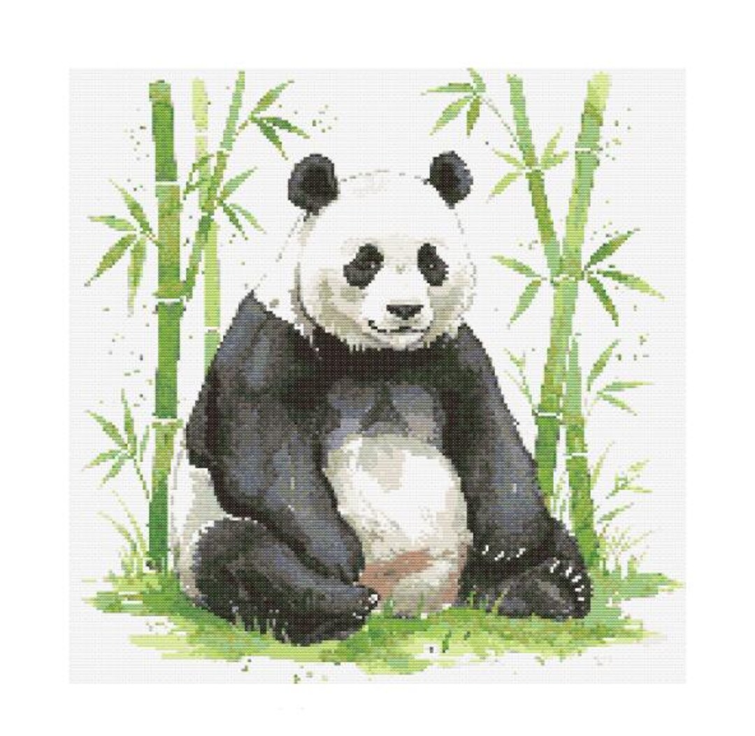 Panda Bear Watercolor Cross Stitch Pattern - Design Size: 200 X 200 ...