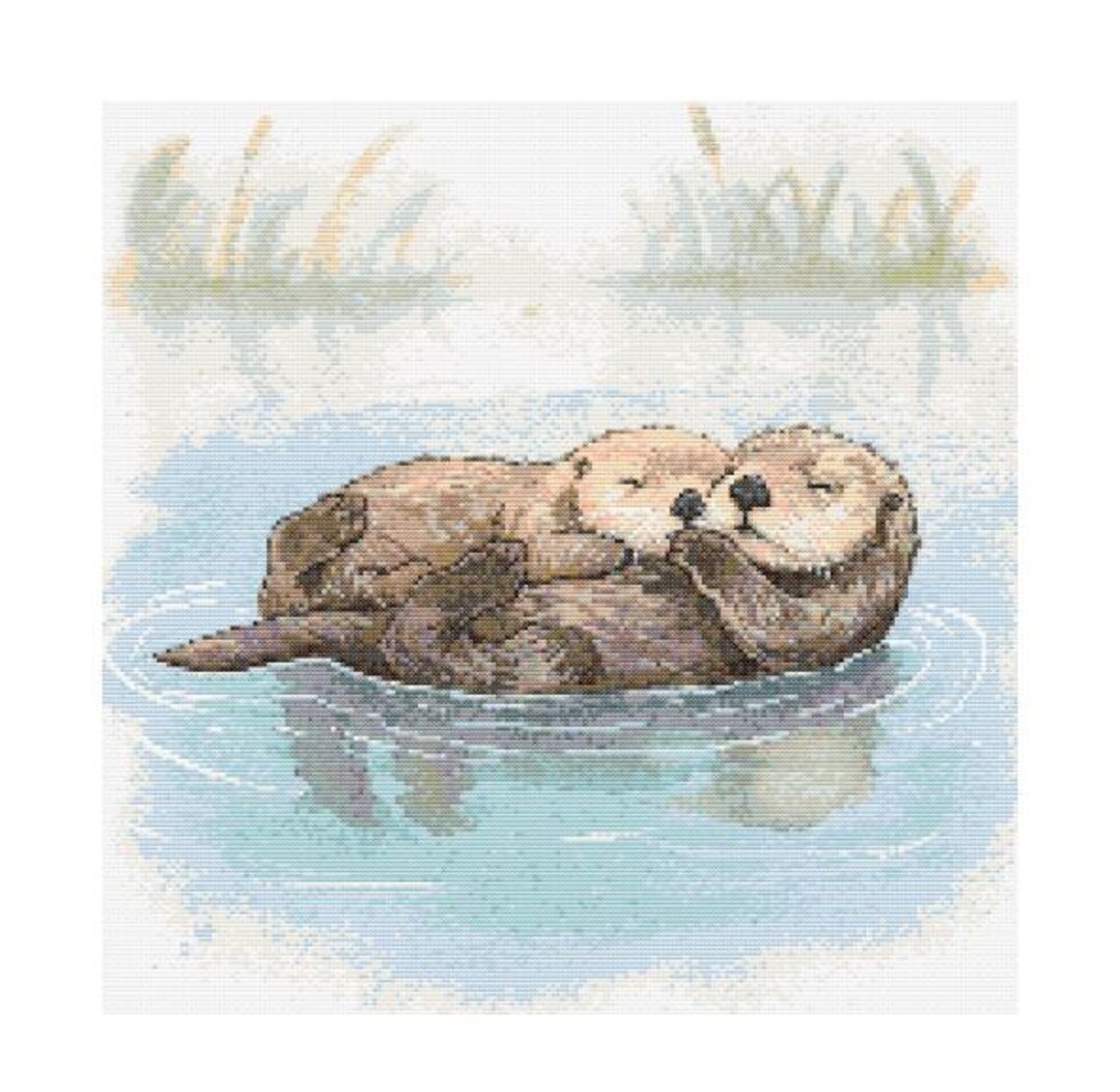 Otter Watercolor Cross Stitch Pattern - Design Size: 200 X 200 Stitches ...
