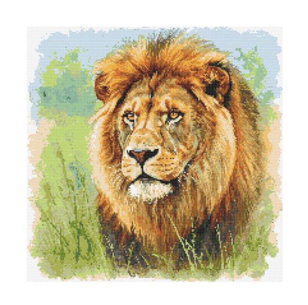 Lion Watercolor Cross Stitch Pattern - Design Size: 200 X 200 Stitches ...