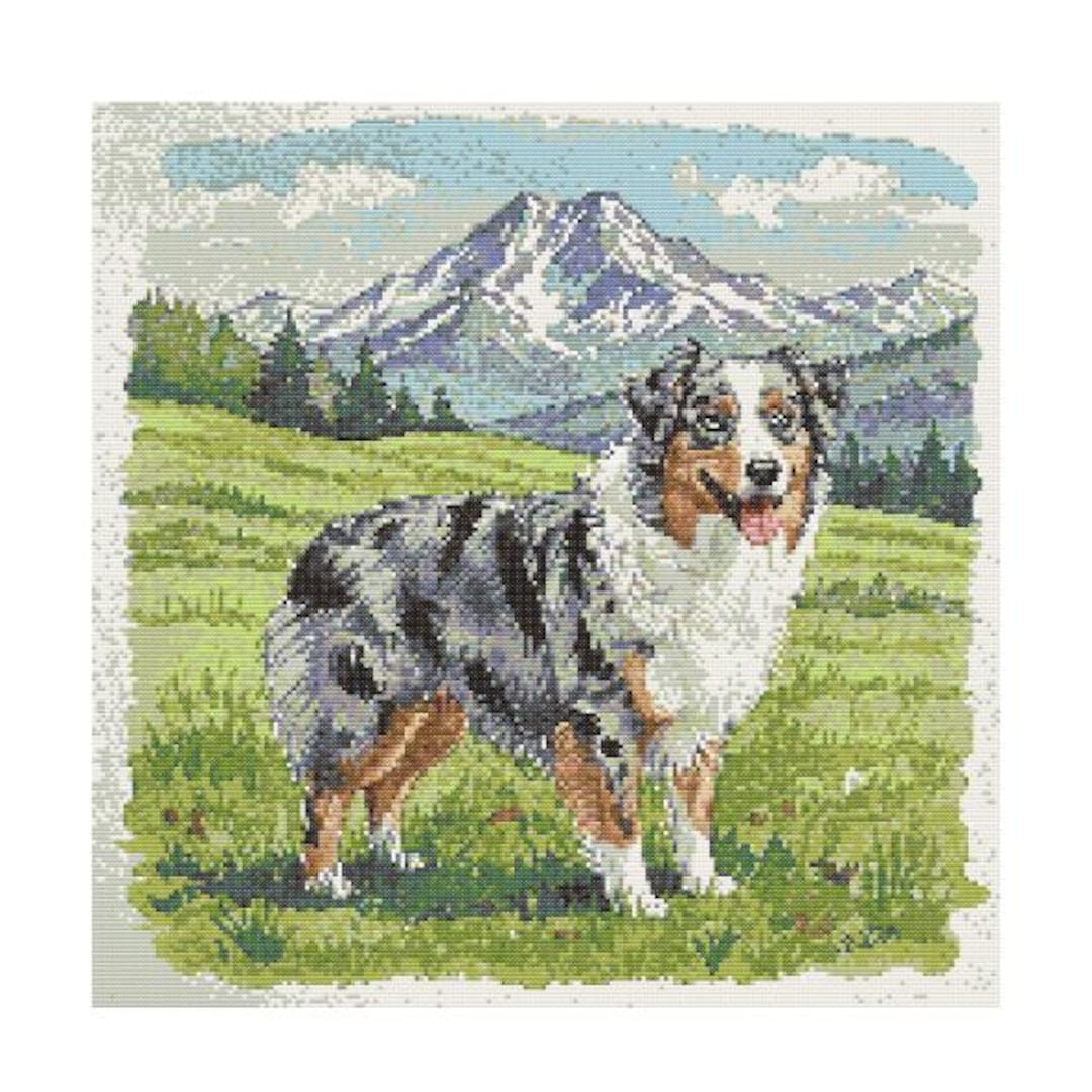 Australian Shepherd Cross Stitch Pattern Design Size: 200 X 200 ...