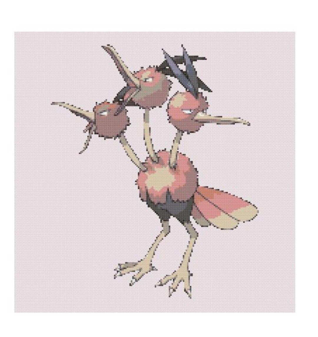 Dodrio Pokemon Stitch Pattern Design Size: 200 X 200 Stitches - Etsy